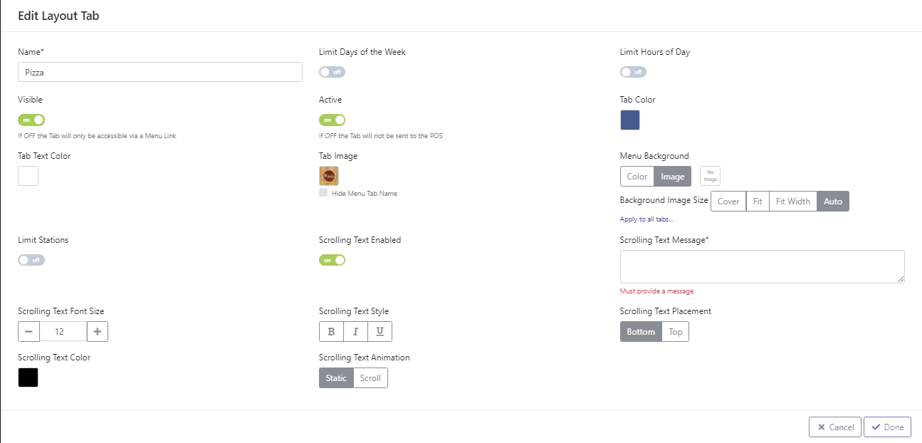 TCC Menu Layout - Add A Menu Tab