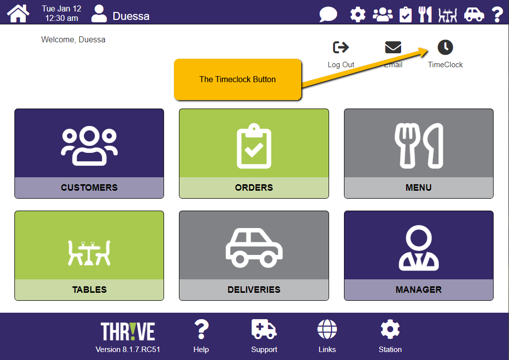 TV - Timeclock Functions: Clock In / Out / Breaks / Review Timeclock ...